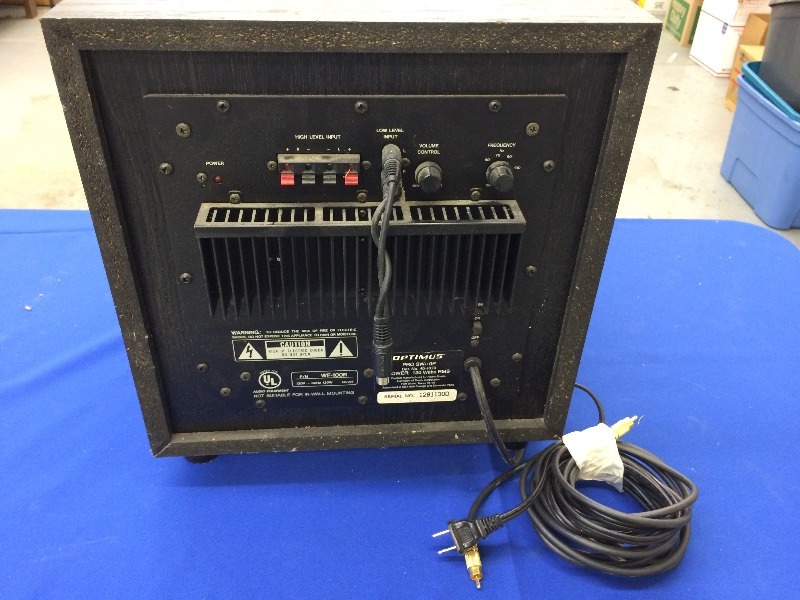 Optimus Sub-Woofer Speaker Pro SW-10P 120 watts RMS works fine ...