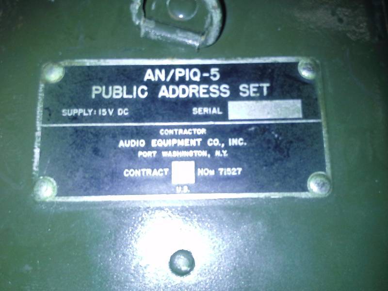 Military public address set | Surplus Motors, Wire and Components | K-BID