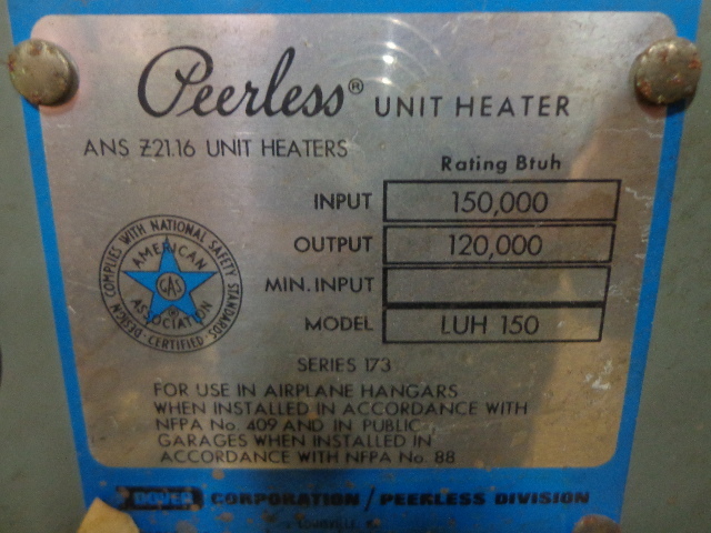 Peerless Unit Heater | Construction Consignment | K-BID