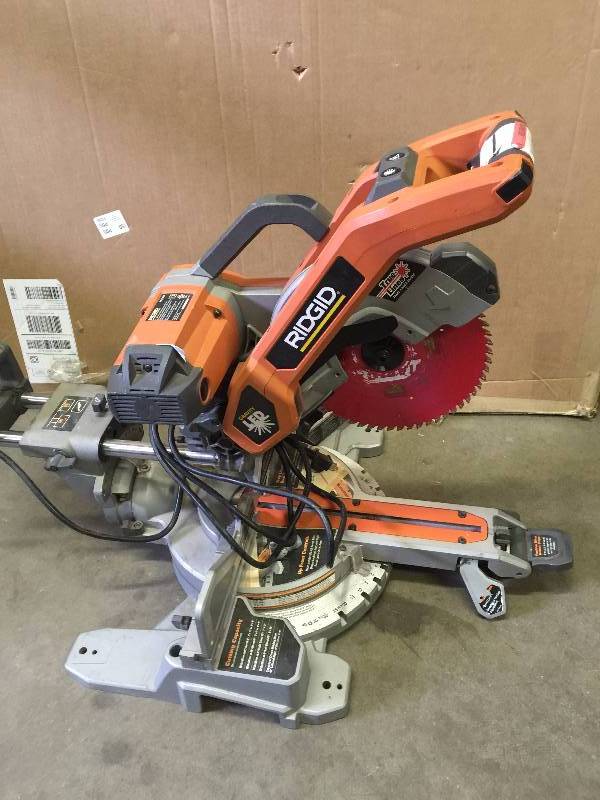 Ridgid 10 in. Sliding Compound Miter Saw with Dual Laser Guide Model ...