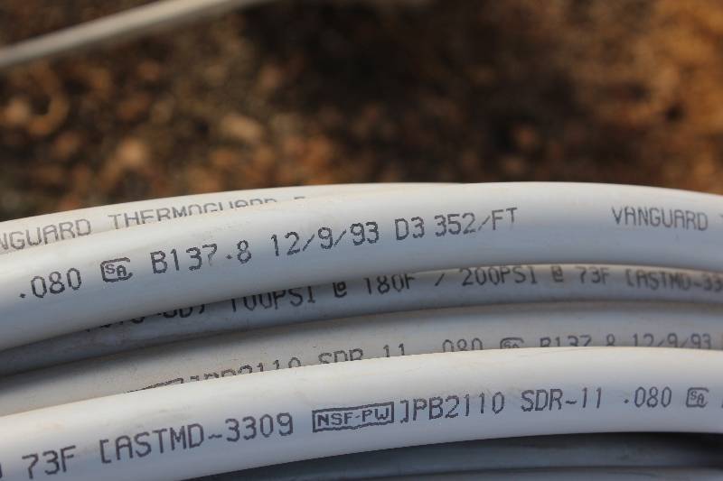 Vanguard Thermoguard NSF-PW PB2110 SDR-11 .080 200psi Tubing | Jordan ...