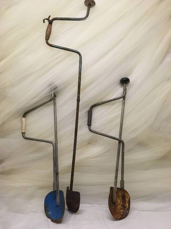 3 Large Antique Ice Augers | Year End Auction-Grand Rapids Auction LLC ...