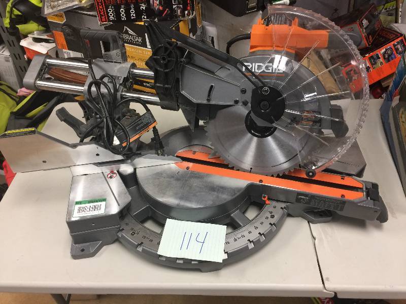 RIDGID 15 Amp 12 in. Corded Dual Bevel Sliding Miter Saw with 70 Degree ...
