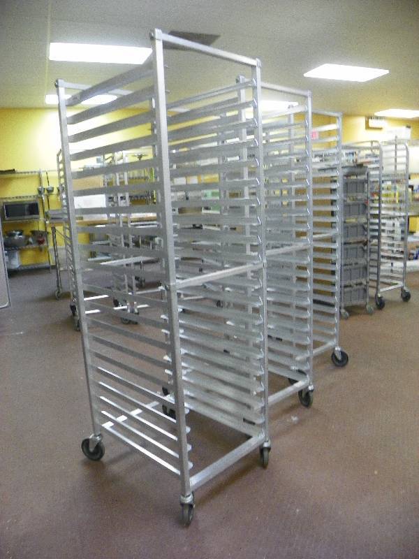 3 tall bread/bakers rack carts on wheels, no trays. 20.5'' wide x 69 ...