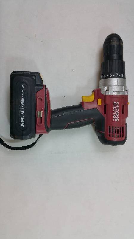 Chicago Electric Power Tools 18V 1/2in Cordless Variable Speed Drill ...
