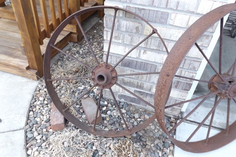 2 antique Iron Tractor Wheels | EC #190 Hastings Estate Auction | K-BID