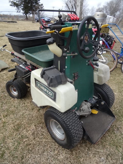 Turfco ride on fertilizer / lawn sprayer unit. | K & C Auctions Big ...