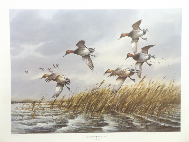 Unframed, Pencil Signed James Killen "Rough Water Cans" Duck Stamp ...
