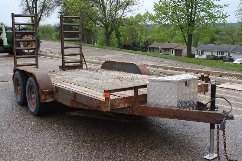 14ft Trailer - Skid Steer Flat Bed with Ramps - 10,000lb Capacity ...
