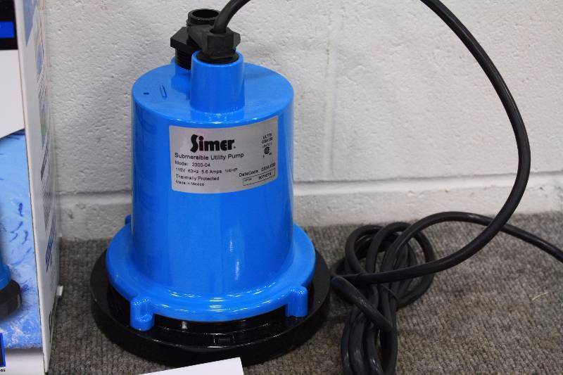 Simer 2300 1/4 HP Submersible Utility Pump - NEW | HUGE Construction ...
