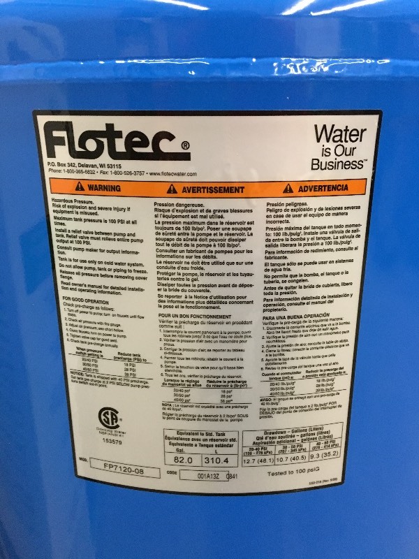 Unused FloTec FP7120 Pre-Charged Pr... | Loretto Equipment #341 | K-BID