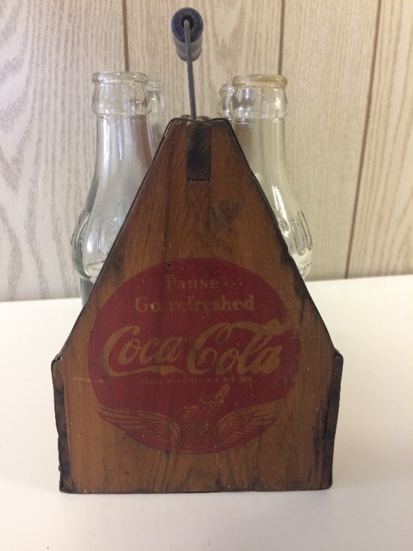 Vintage Wooden Coca-Cola Holder/Carrier & Bottles | COCA-COLA & VINTAGE ...