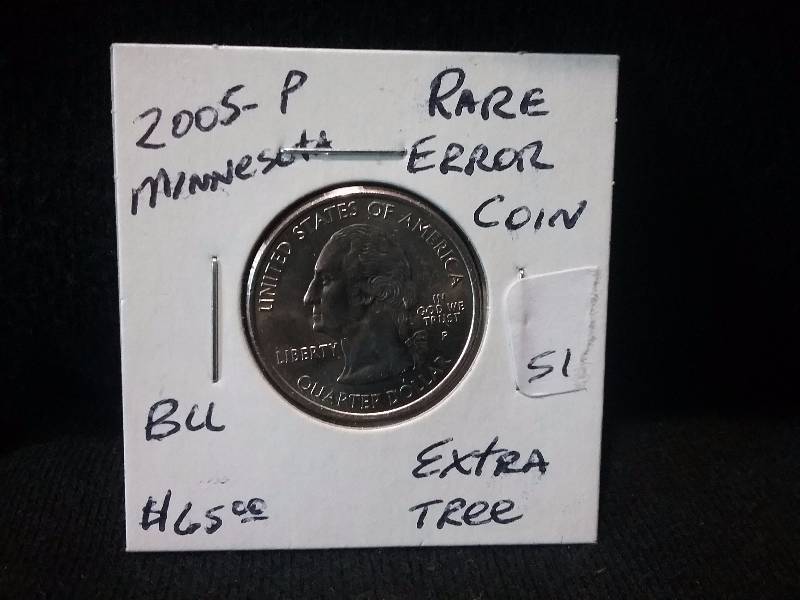 Rare Error Coin "Extra Tree" 2005-P Minnesota State Quarter ...