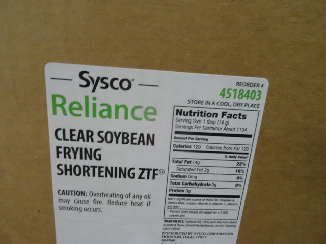Sysco reliance clear soybean frying... | K & C Auctions Minneapolis ...