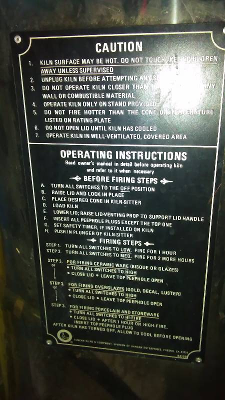 Large Duncan Ceramic Kiln Model # DK 1020-2 (240V-30A-7200W) | Welcome ...