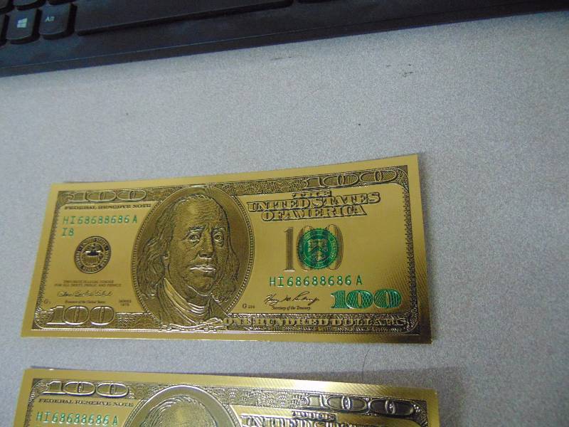 (3) 24KT 99.9% Pure Gold Plated $100 Dollar Bill Banknote | GRC ...