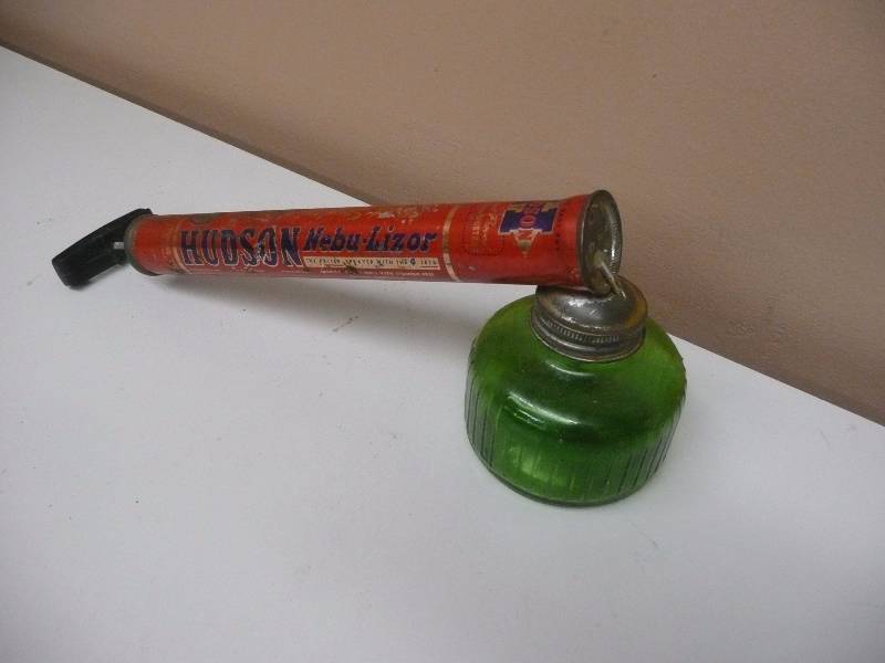 Antique-Vintage "HUDSON INSECT/FLY/BUG SPRAYER" With Green Glass ...