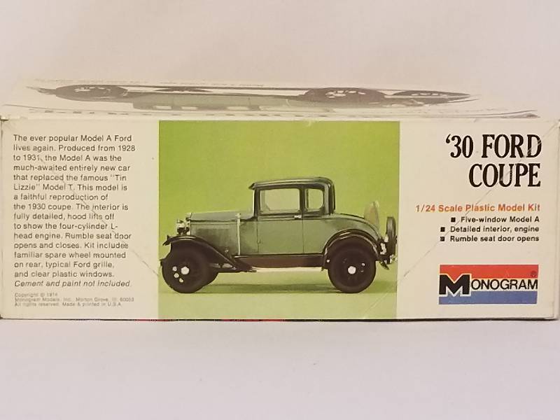 MONOGRAM 1930 FORD COUPE Model Kit | RARE VINTAGE MODEL CAR KITS ...
