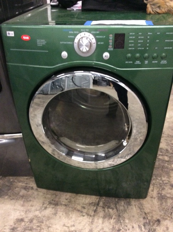 LG Emerald Green Front Load Gas Dryer | A1 APPLIANCE SALES | K-BID
