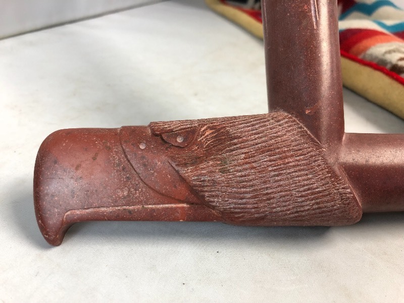 Vintage Carved Stone & Wood Eagle Head Native American Peace Pipe ...
