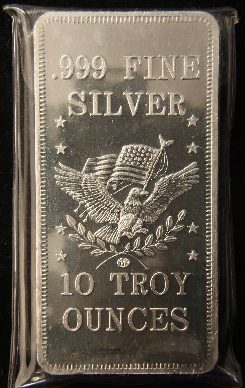 10 TROY Oz. .999 FINE SILVER BAR VINTAGE APM EAGLE-FLAG | JUNE 6th RARE ...