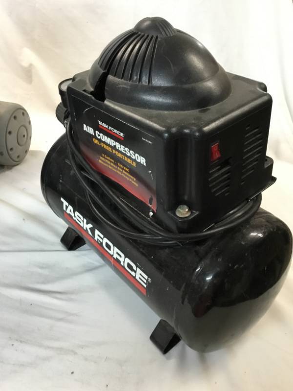 Parts ship vac 12 gallon and task force air compressor 2 gallon ...