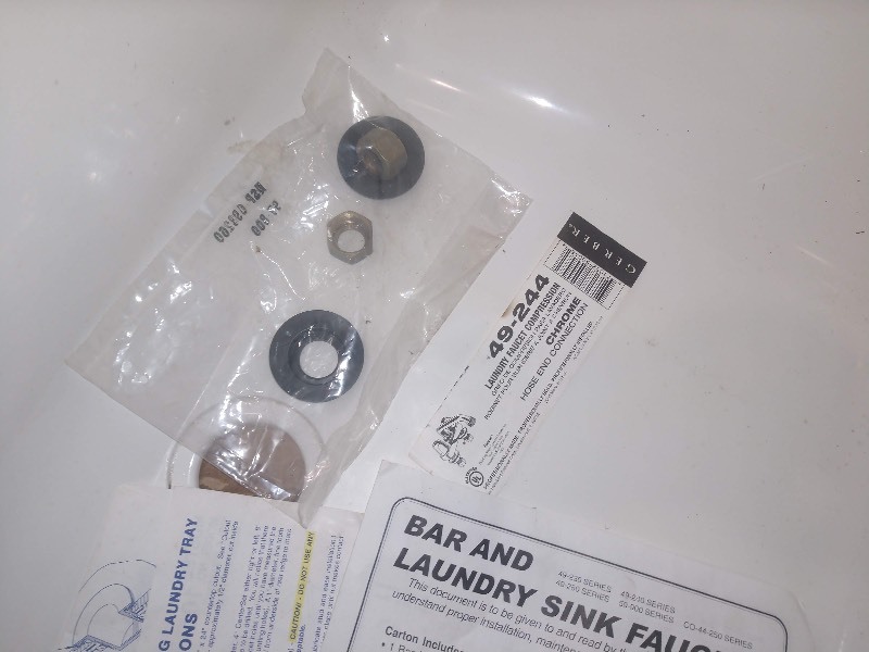 UTILATUB Model 10 Self-Rimming Utility Sink w/ Rear Drain, GERBER Bar ...