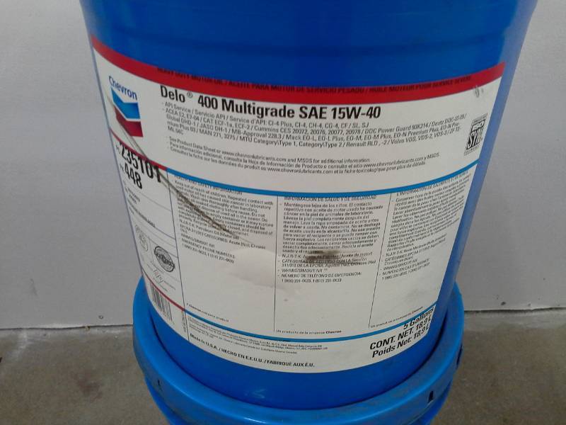 Two - 5 Gallon Pails of Chevron Delo 400 Multigrade SAE 15W-40 | Year ...