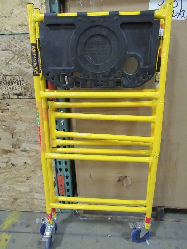 MetalTech 4 ft. x 4 ft. x 2 ft. Mini Rolling Scaffold 500 lb. Load ...