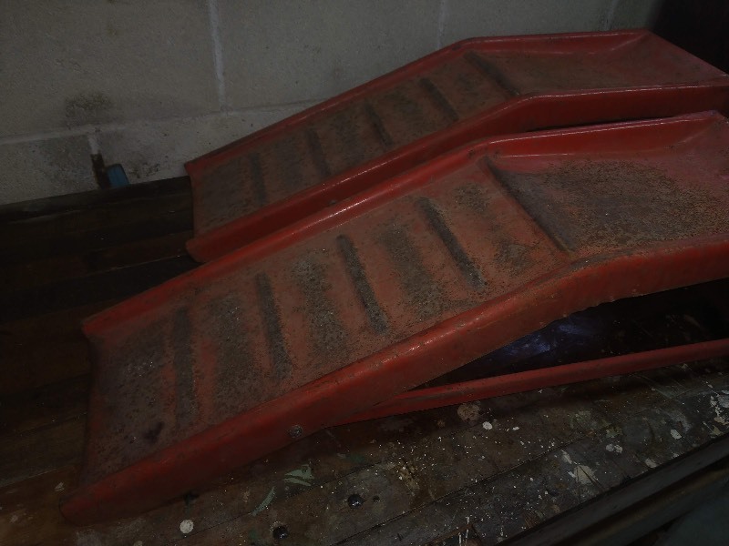 Pair of Vintage Kar Rite Steel Red Car Ramps and Vintage Craftsman ...