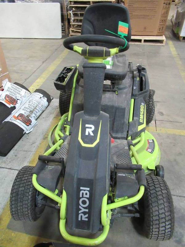 Ryobi 38 in. Battery Electric Riding Lawn Mower, RY48110 - For Parts or ...