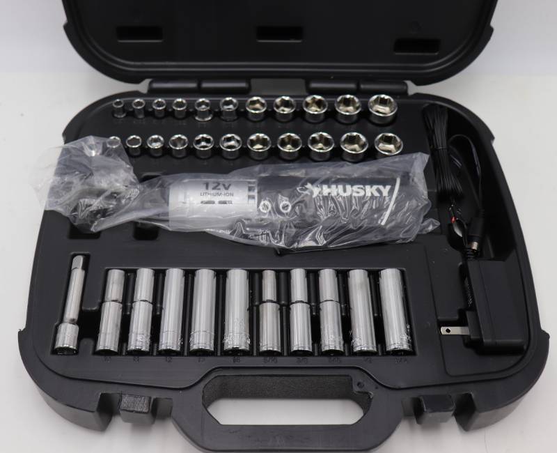 Husky 12 Volt Cordless Ratchet w/34 Piece Socket Set | April Tool Sale ...