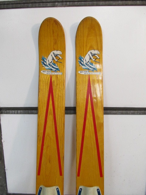 NICE Pair of Vintage 1950's Wooden WHITE BEAR Water Skis | Large Little ...