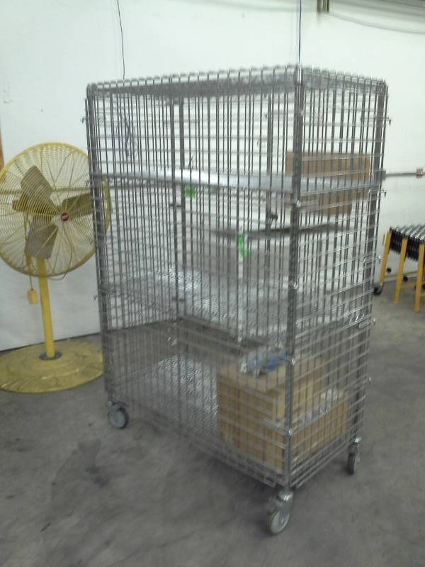 Rolling Locking Metal Storage Cage with 3-Shelves | Artograph Delano ...