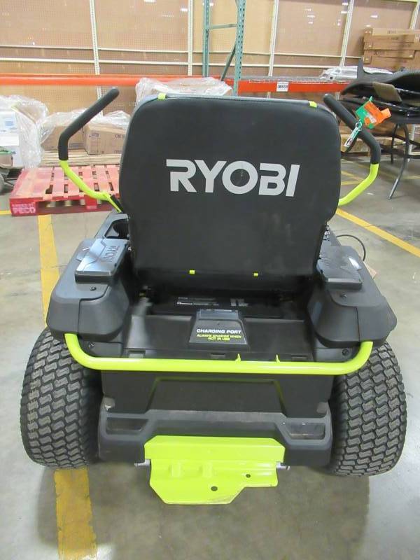 Ryobi 42 in. 75 Ah Battery Electric Zero Turn Riding Mower With Charger ...