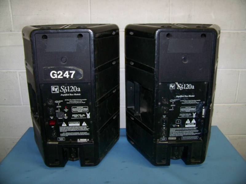 (2) Electro-Voice (EV), Sb120a, Amplified Bass Modules (Powered ...
