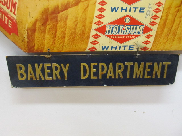 Vintage 1940's HOLSUM BREAD Double Sided Bakery Department Sign ...