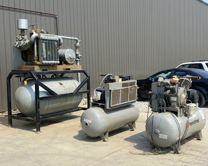 AIR COMPRESSORS - Large Capacity 50 HP Electric - Two Ingersoll Rands ...