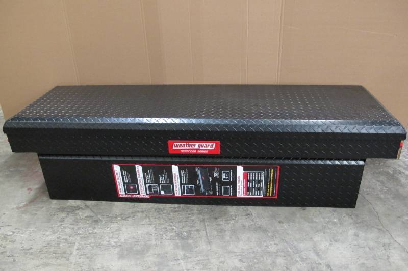 Weather Guard 71.38 in. Matte Black Aluminum Full Size Crossbed Truck Tool Box Get Carried Away with Our Selection of Construction Equipment Dollies and Canopies K BID