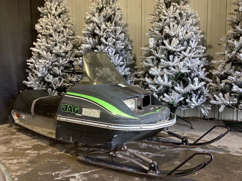 VINTAGE SNOWMOBILES, BOAT, MOPED, FLATBED TRAILER | K-BID