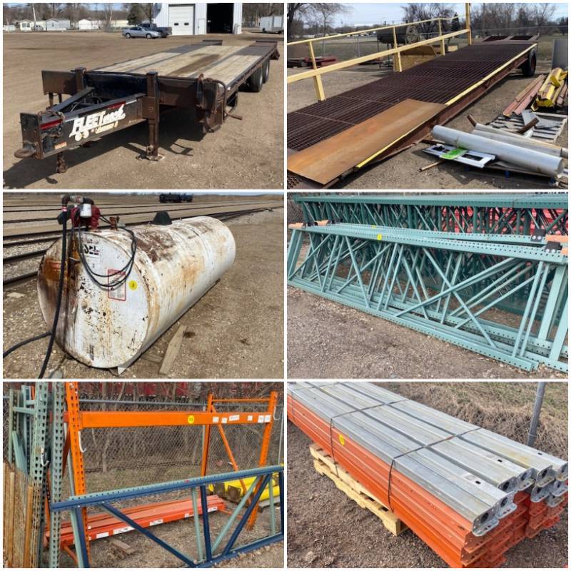 Equipment Trailer, Dock Ramp, 1k gal Fuel Tank, Pallet Racking Minot ND ...