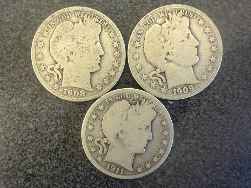 Silver Coin Auction - Morgan & Peace Dollars, Barber, Liberty, Franklin ...