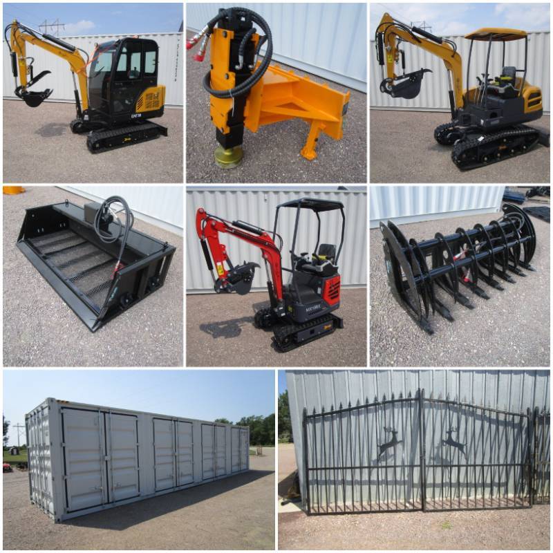 Over 400 Lots of New Unused Equipment. Excavators, Shipping Containers ...