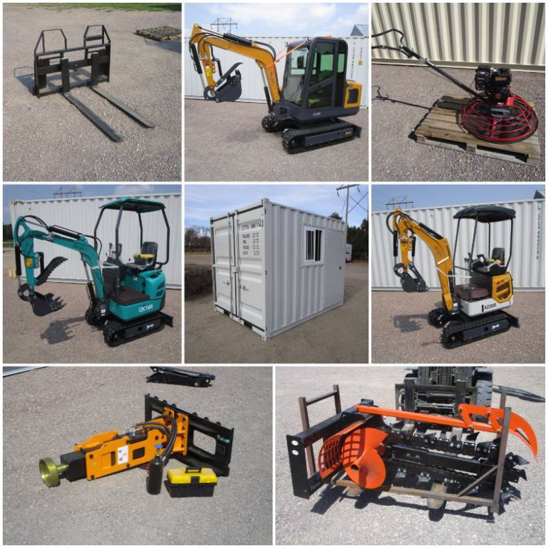 Over 400 Lots of New Unused Equipment. Excavators, Shipping Containers ...