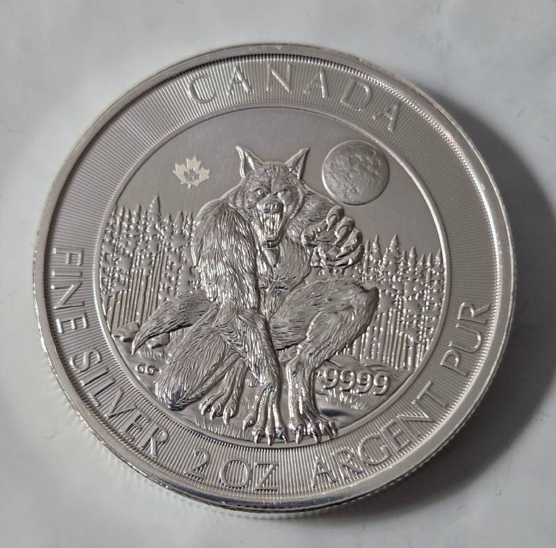 2 OZ Silver Ten Dollar Canadian Werewolf Coin, Silver Eagles, Franklins ...