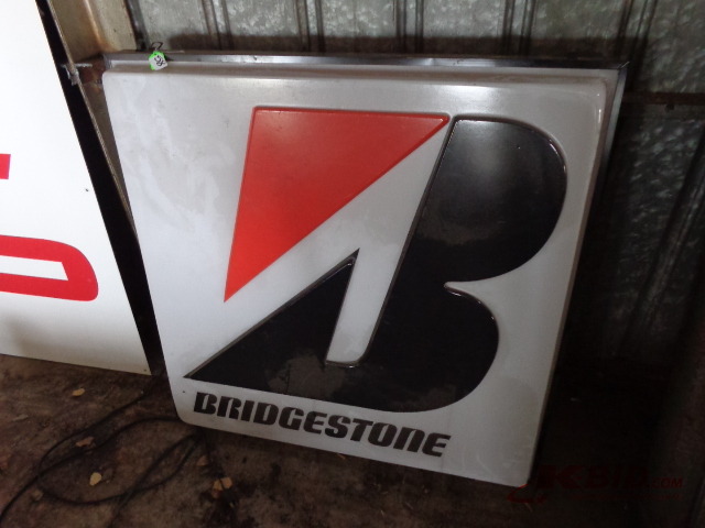 Lighted Bridgestone Sign | North Auctions Tire Shop | K-BID