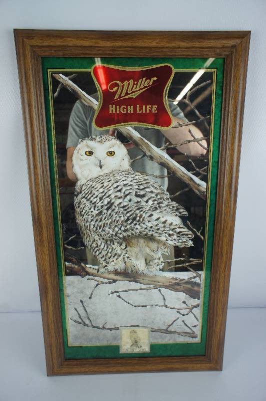 Miller High Life Snowy Owl Mirror | Beer Collectibles #407 | K-BID