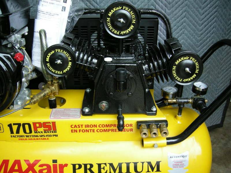 MaxAir Premium Horizontal Gas Air Compressor | New Showroom Generators ...